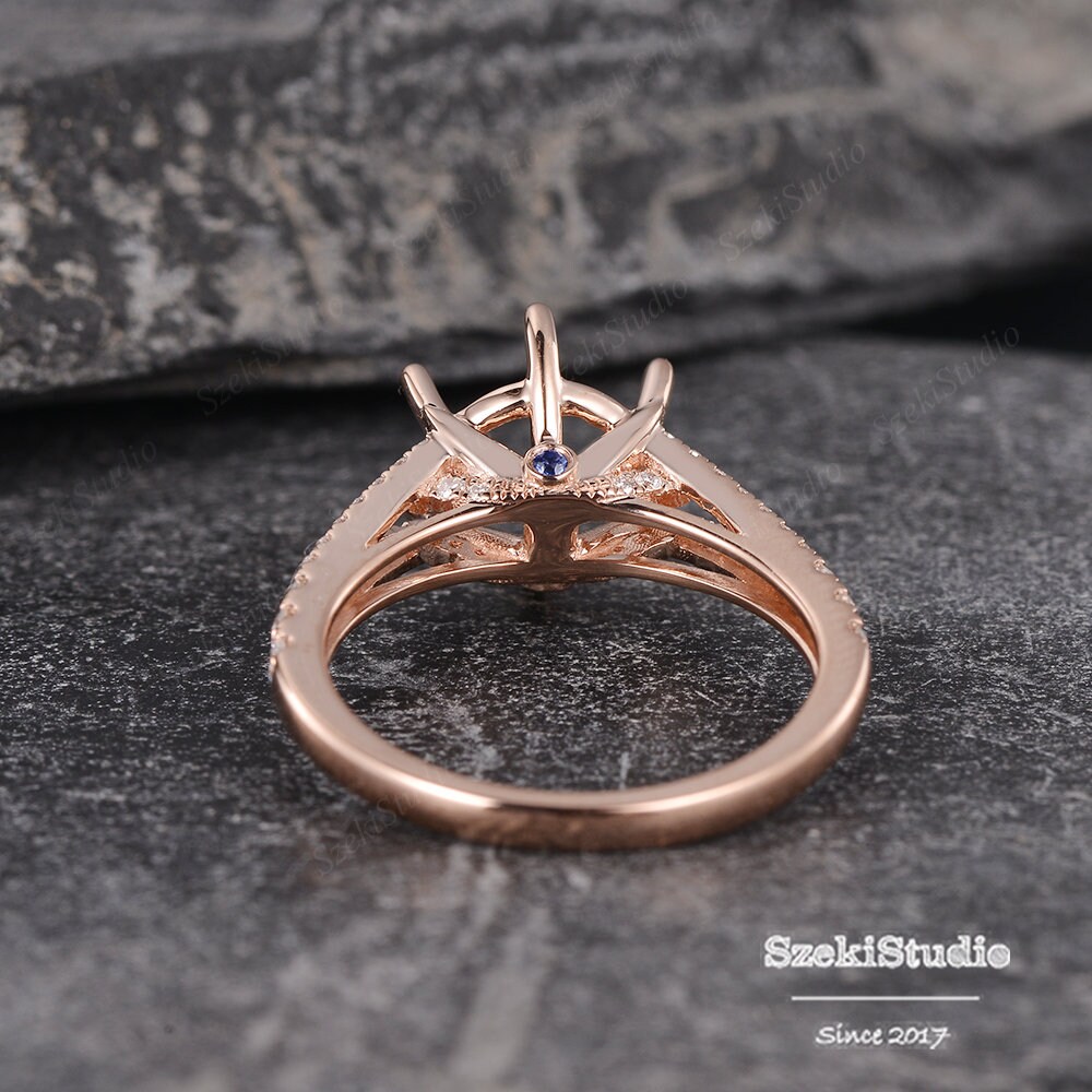 Split Shank Ring Setting Custom Semi Mount Rose Gold | Etsy