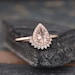 Pear Shaped Morganite Engagement Ring Rose Gold Morganite Ring - Etsy