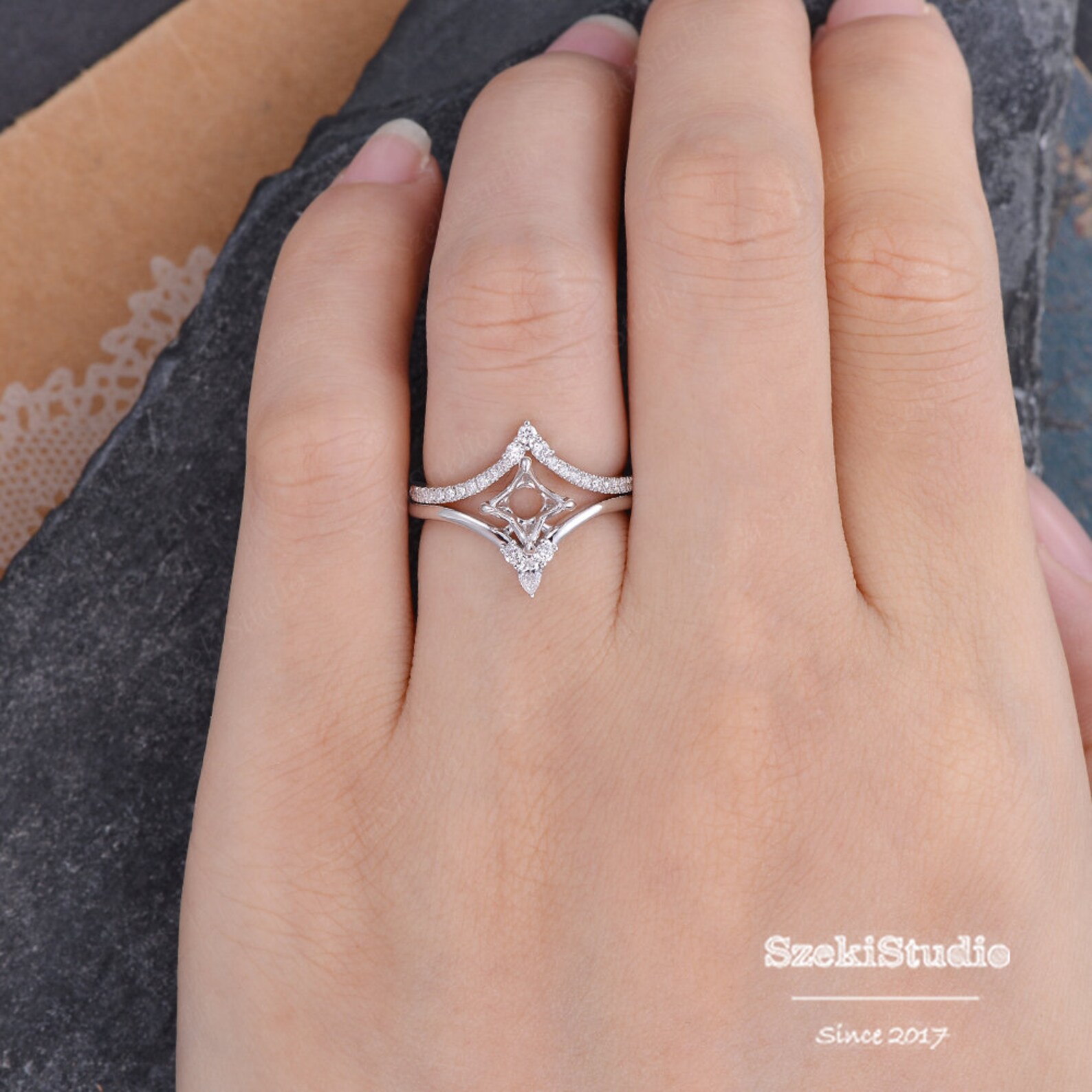 Rose Gold Engagement Ring Setting Custom Semi Mount Infinity | Etsy