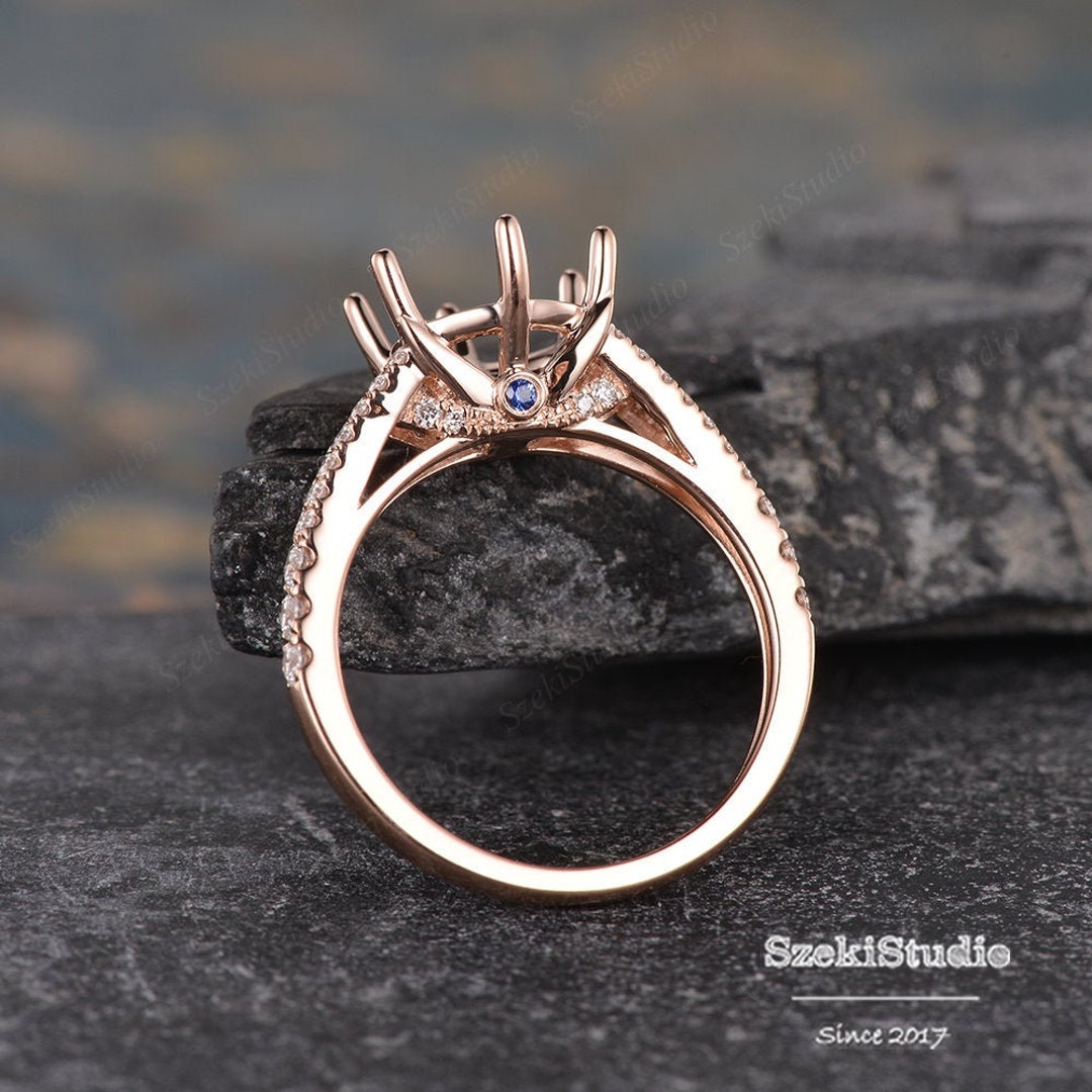 Split Shank Ring Setting Custom Semi Mount Rose Gold - Etsy