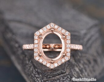 Hexagon Engagement Ring | Etsy