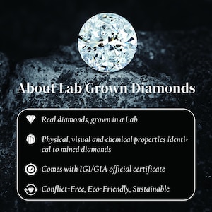 Antique Round Lab Grown Diamond Engagement Ring Solid Gold Lab Diamond ...