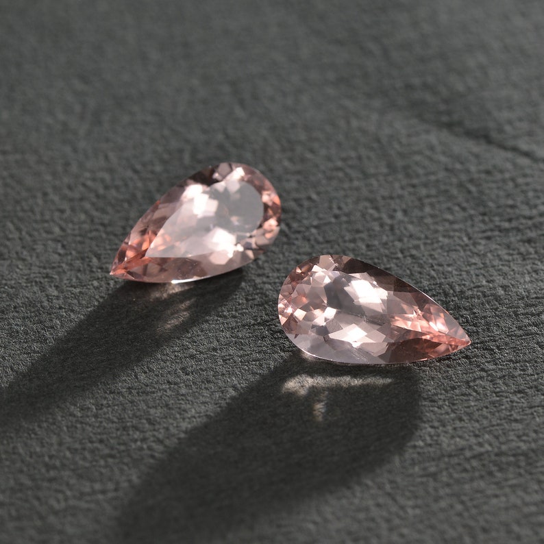 3.5ct Pear Cut Morganite Engagement Ring Set Pear Shaped Wedding Ring ...