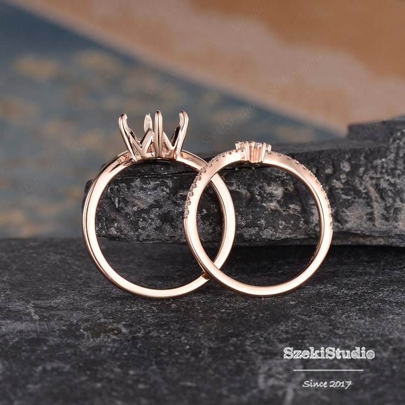 Rose Gold Engagement Ring Setting Custom Semi Mount Infinity | Etsy