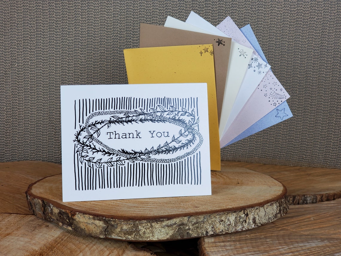 Thank You Card | Original Pen & Ink Drawing - Thank You - Etsy