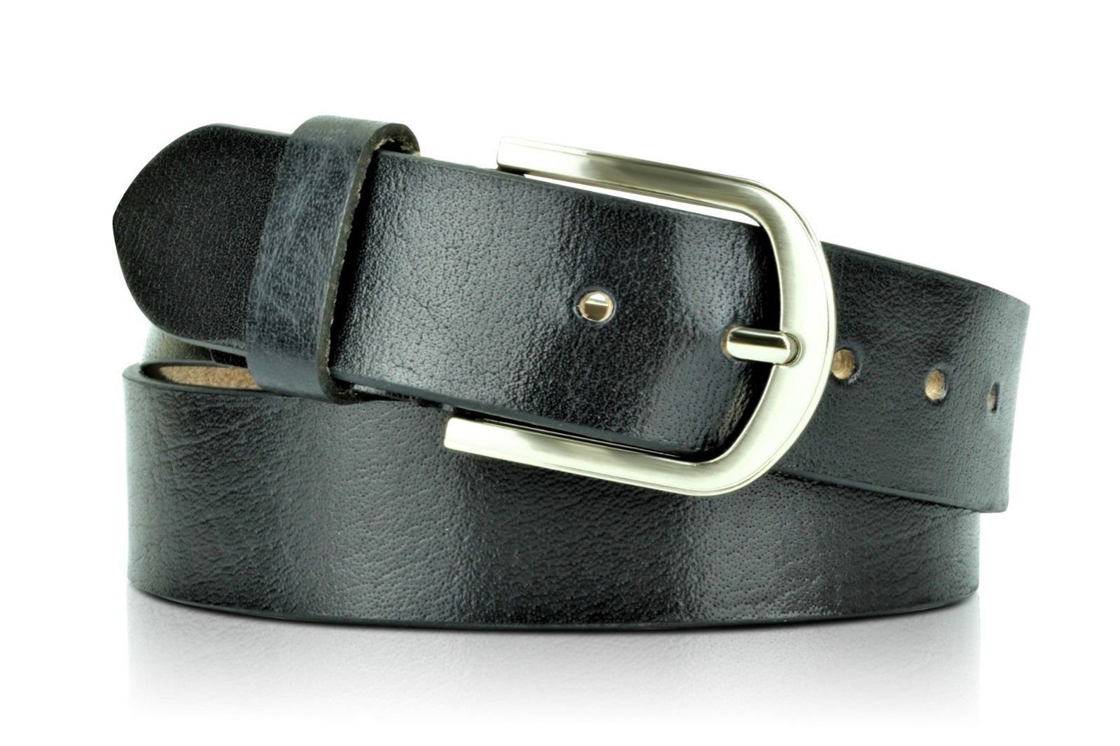 Leather Mens Belt Belts Real New Genuine Full Grain Strap With Solid ...