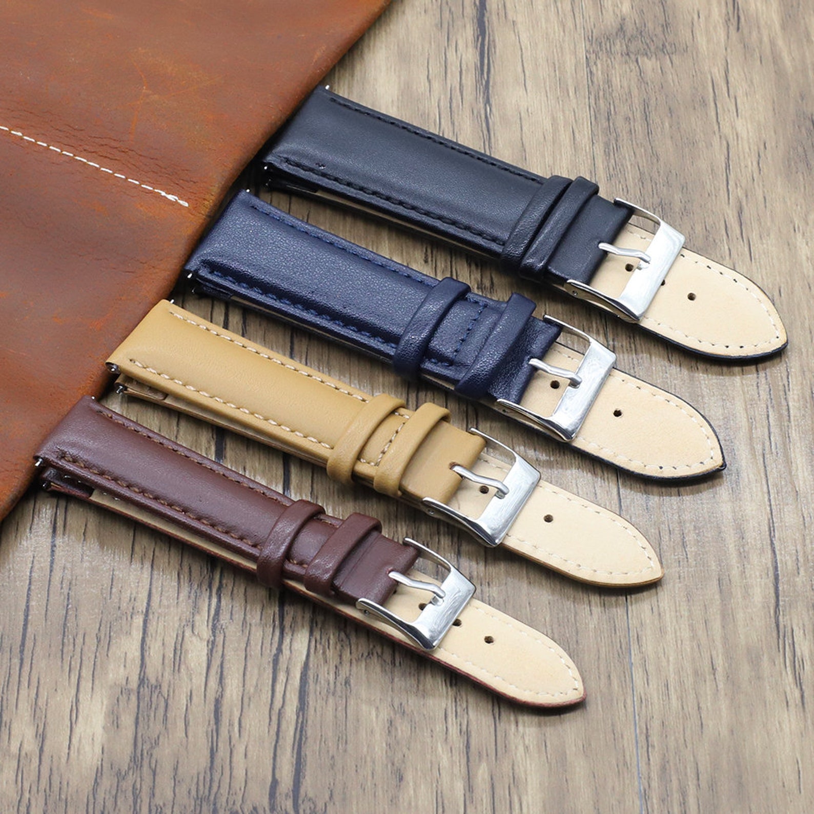 New Real Leather Soft Watch Strap Band for Mens Womens 18mm | Etsy UK