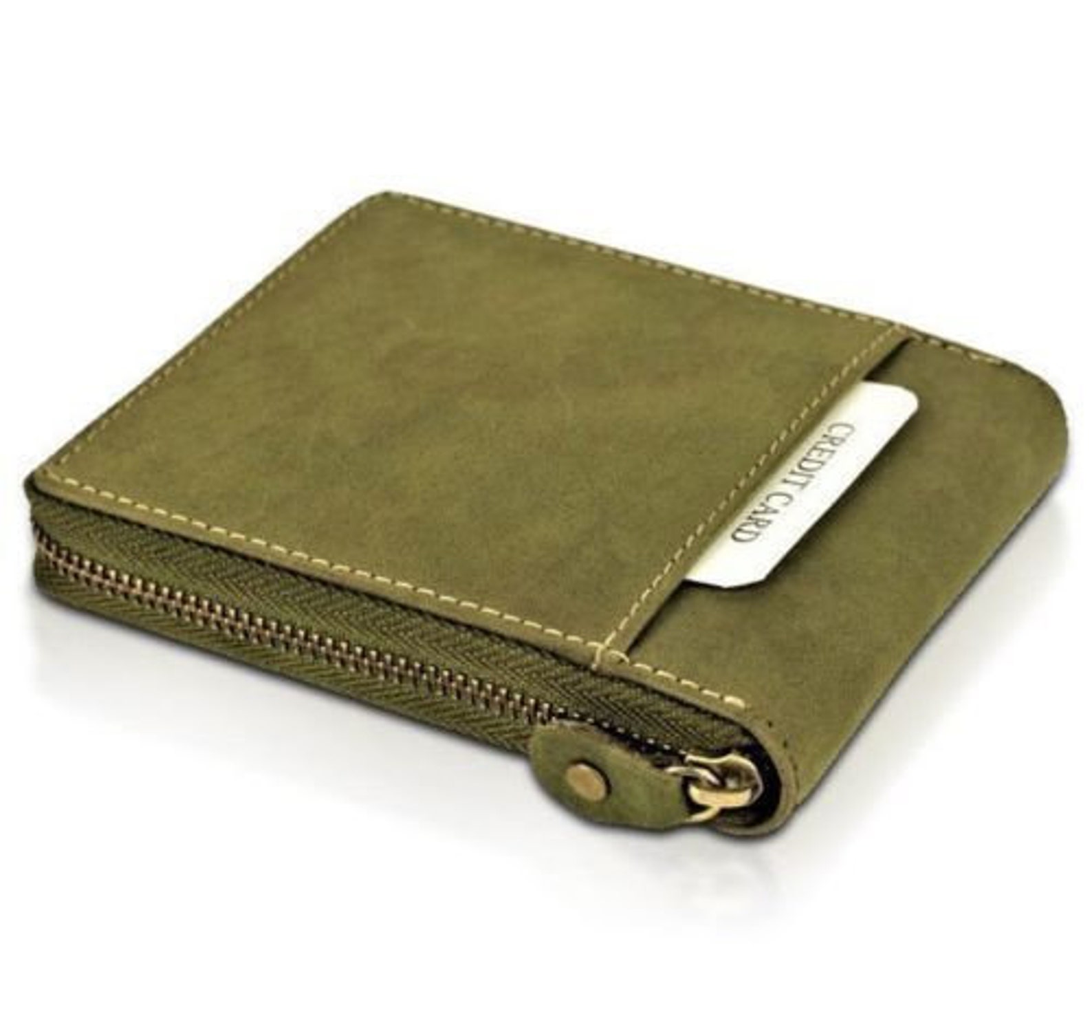 Mens Genuine Leather Zip-around Wallet With Credit Card Slot, Coin ...