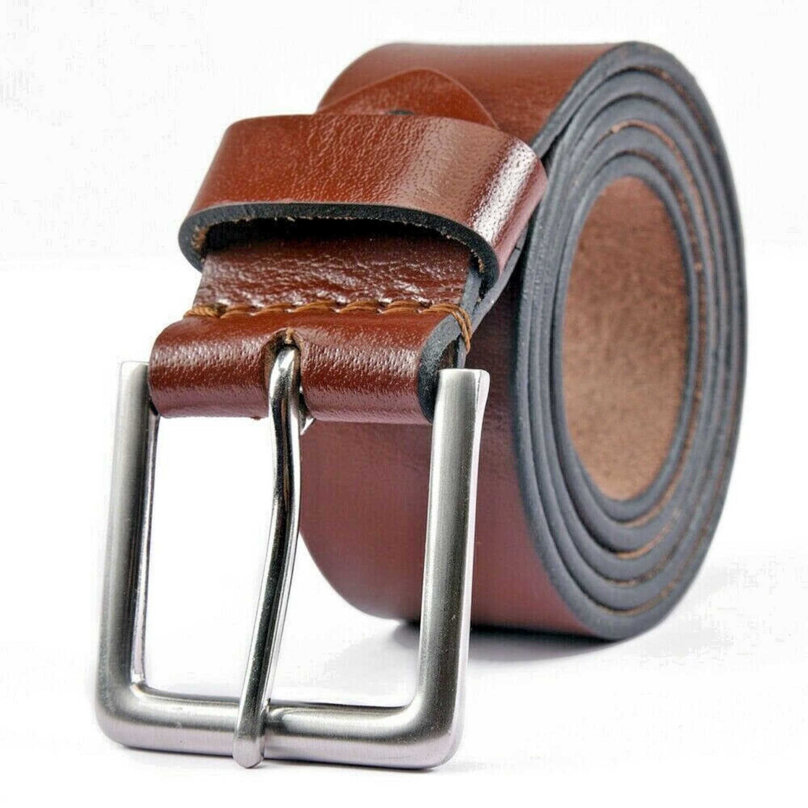 Mens Genuine Leather Belt Belts 38mm Black Brown Full Grain - Etsy