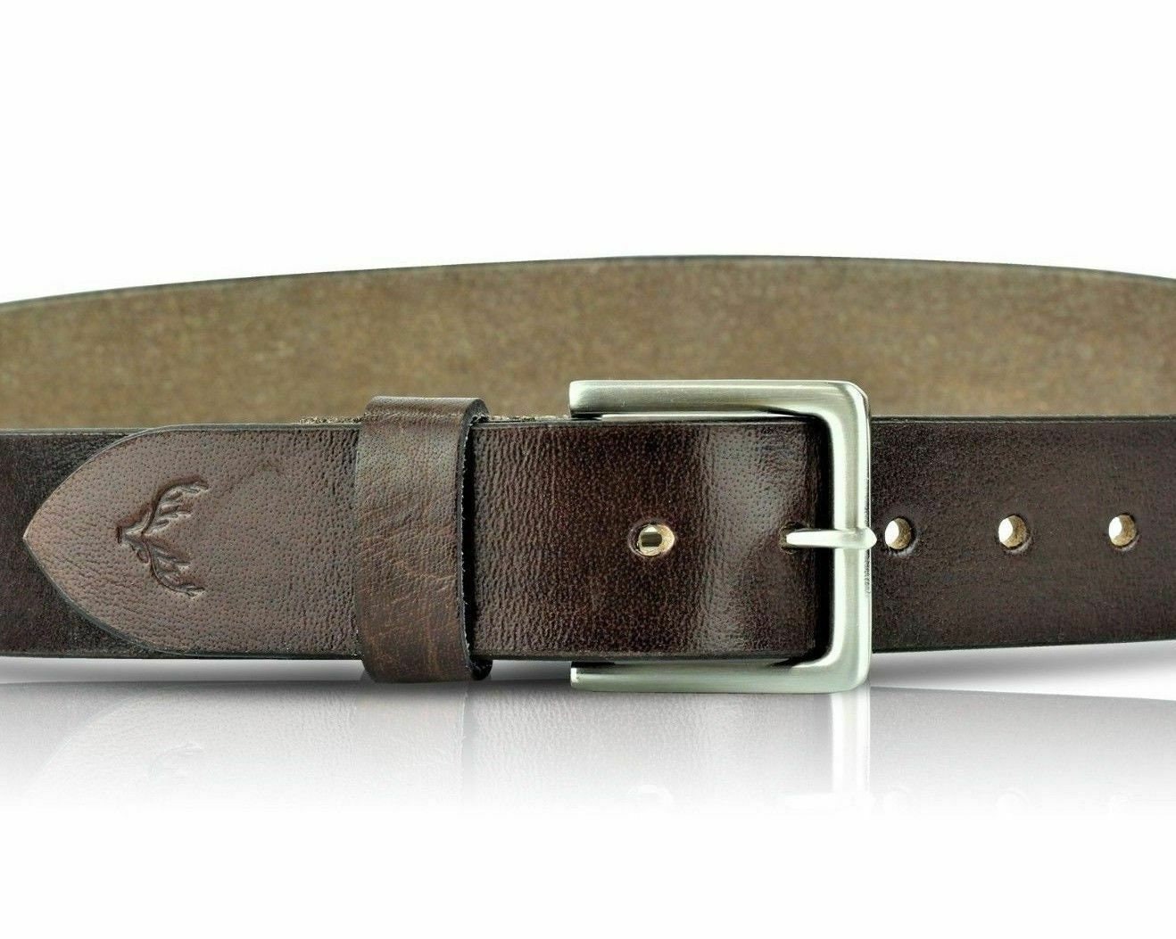 Mens Genuine Leather Belt Belts Real Full Grain Leather Strap High ...