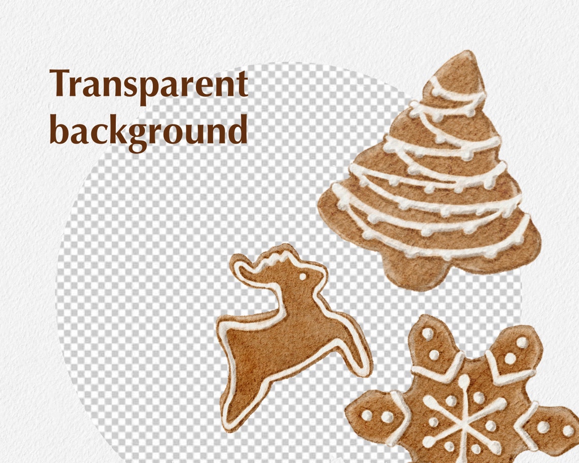 Watercolor Clipart Christmas Gingerbread Cookies Seamless Pattern ...