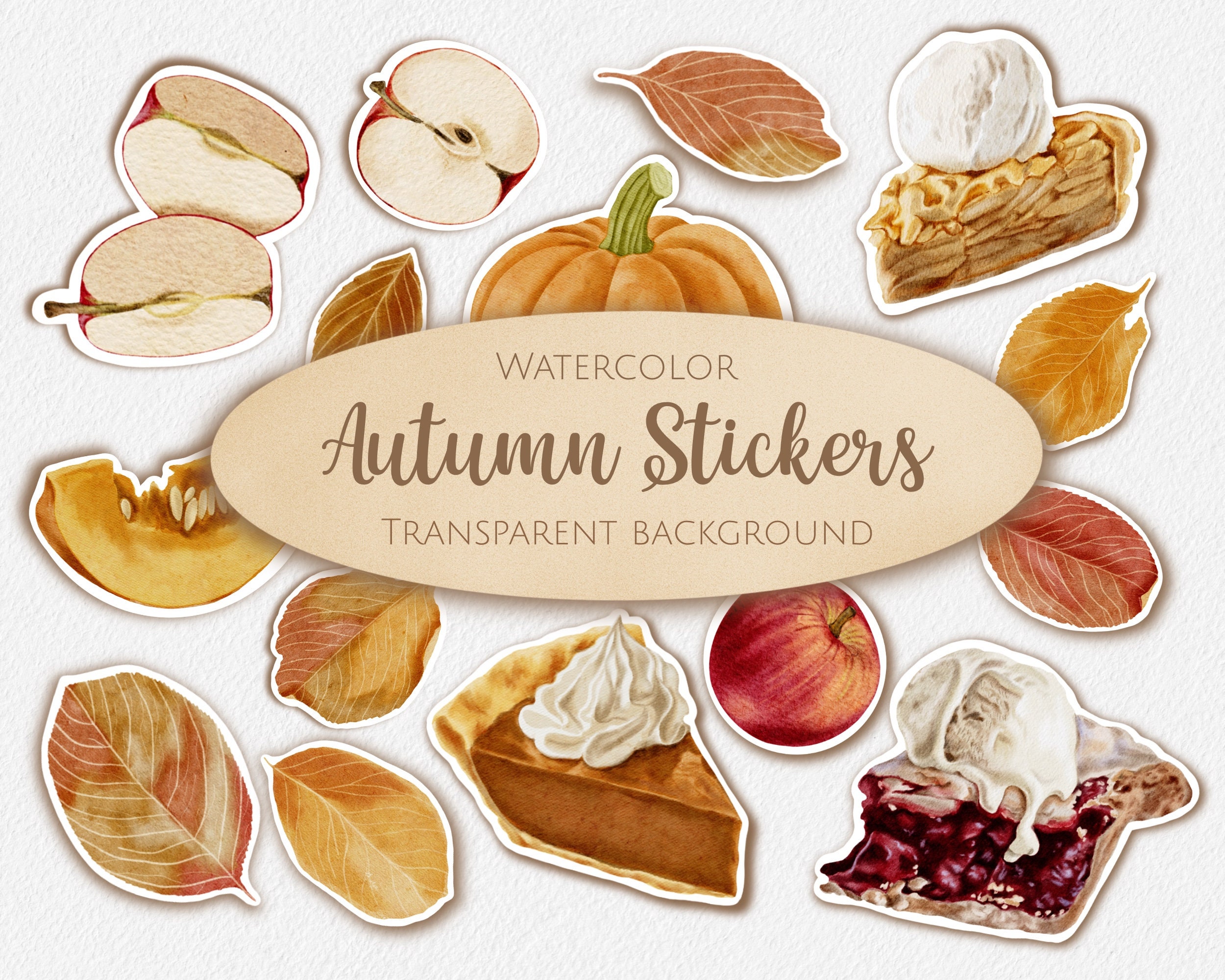 Autumn Printable Stickers Transparent Background Sticker Pack ...
