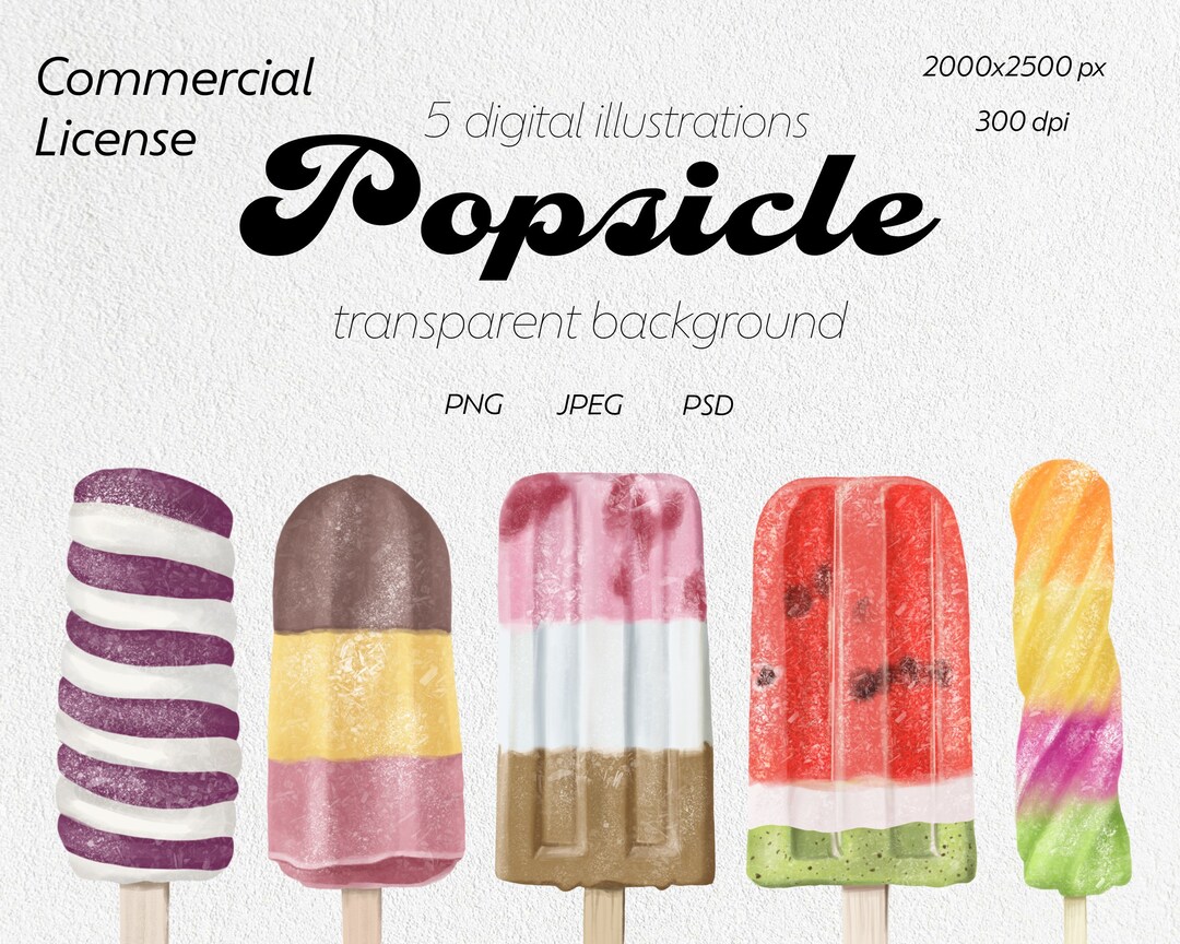Digital Clipart Instant Download Clipart PNG Summer Popsicle Ice Cream ...