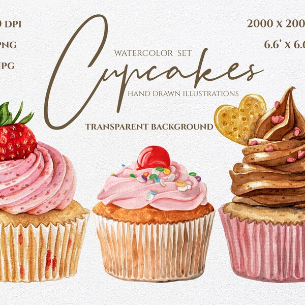 Cupcake Illustration - Etsy