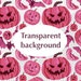Seamless Pattern Digital Paper Halloween Pumpkin Pink Pumpkins DIY ...