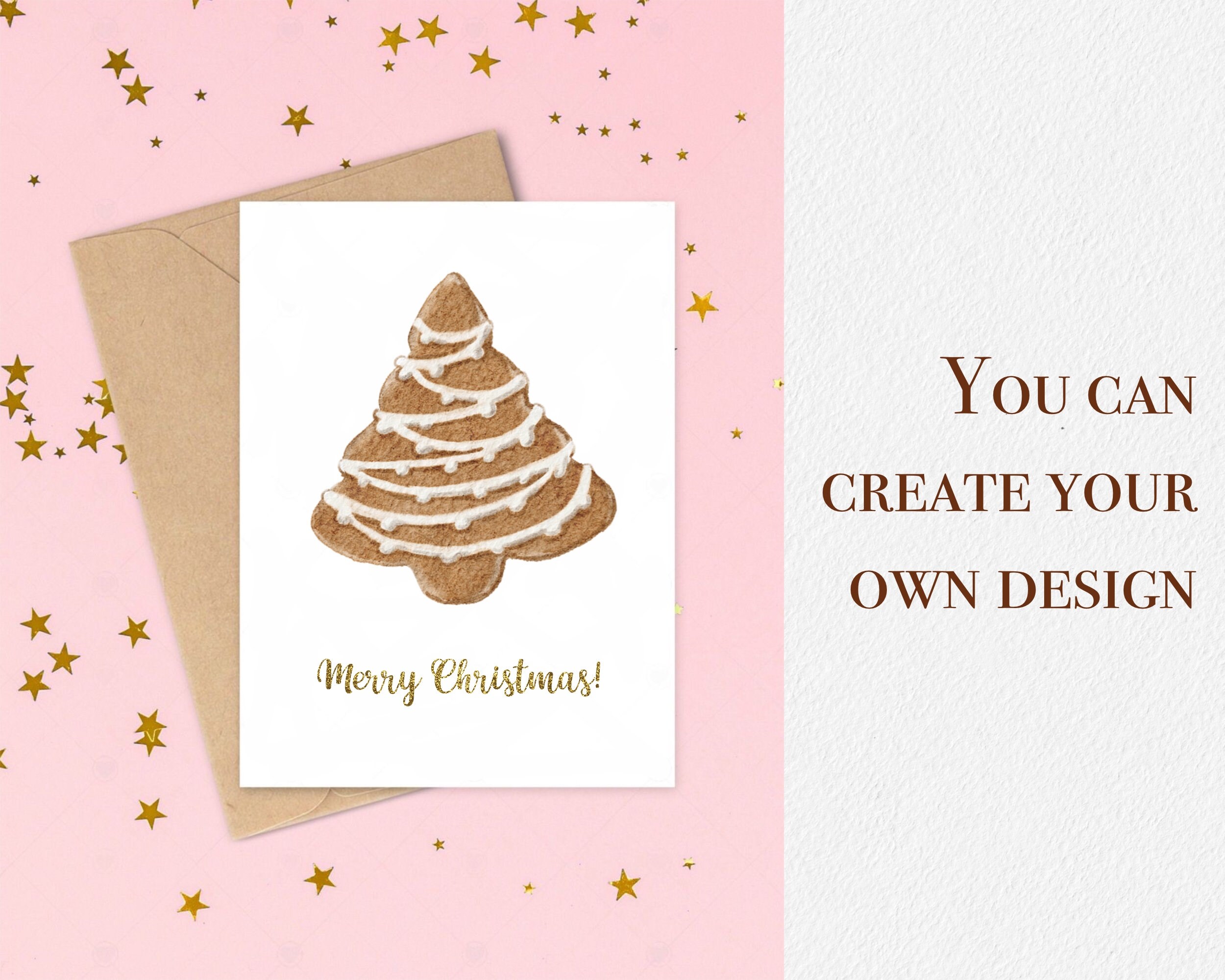 Watercolor Clipart Christmas Gingerbread Cookies Seamless Pattern ...