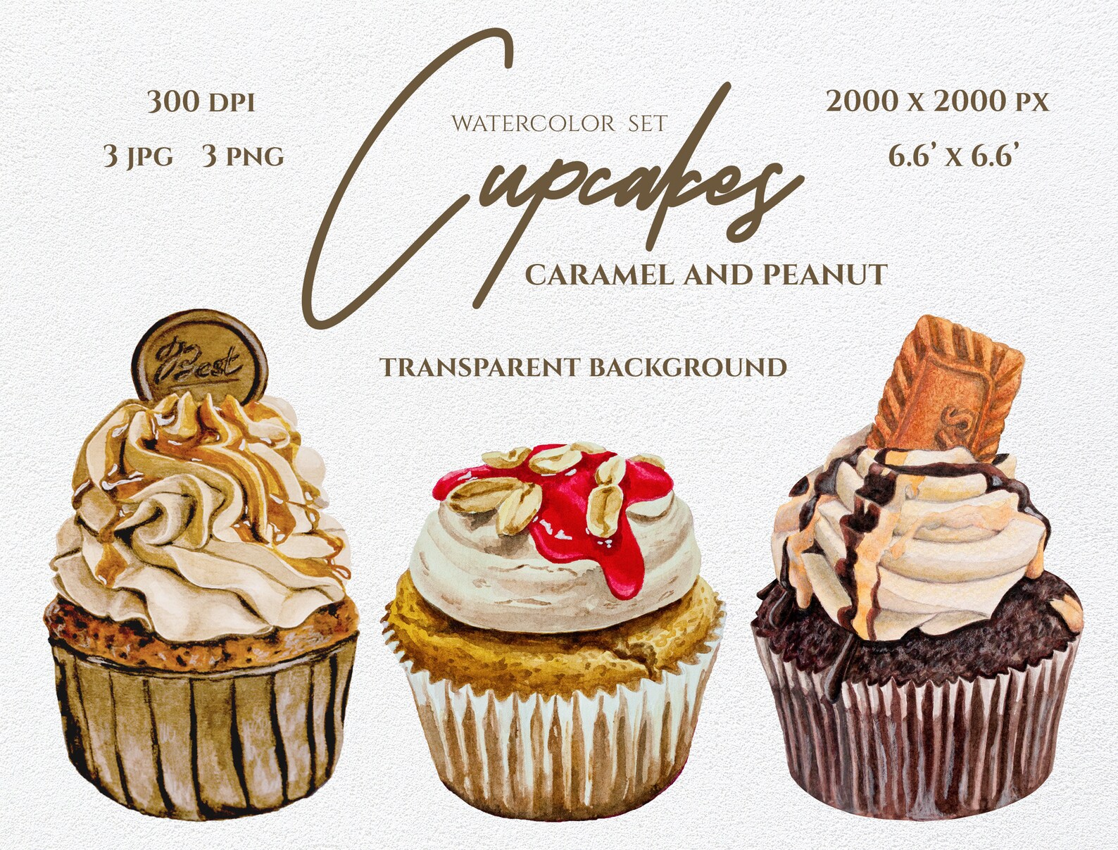 Watercolor Cupcake Illustration Cute Trendy Clipart Instant Download ...