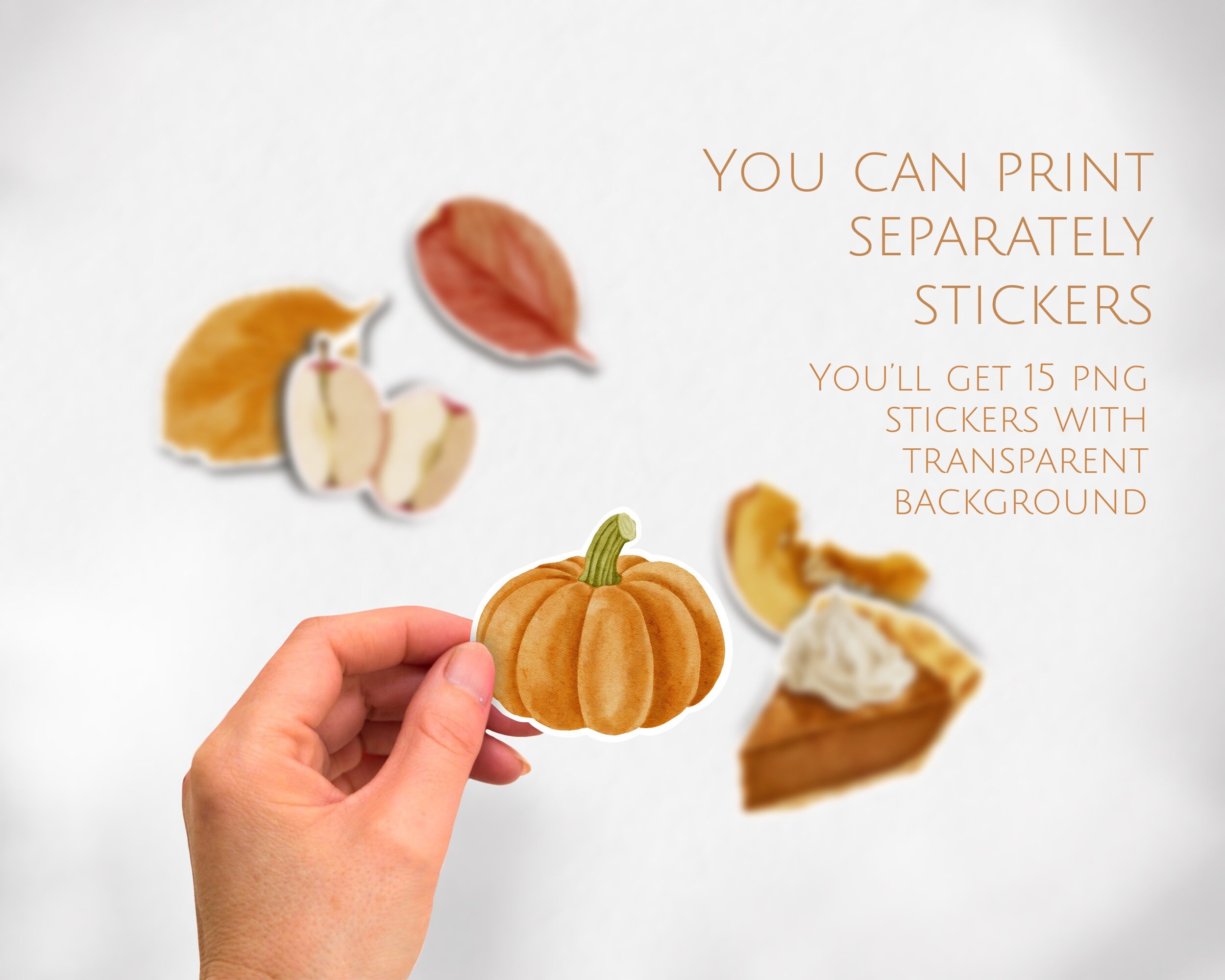 Autumn Printable Stickers Transparent Background Sticker Pack ...