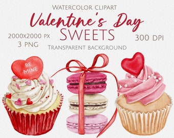 Valentine Day Clipart Valentines Day Sweets Clipart Love - Etsy