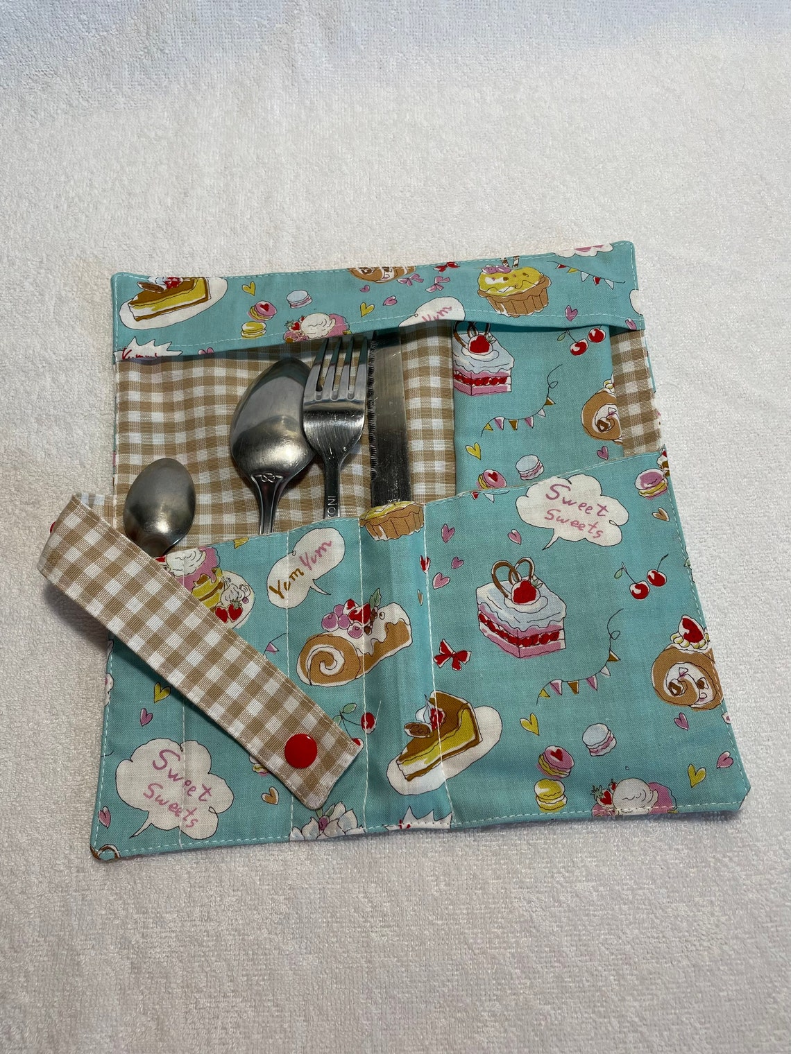 Cutlery Pouch + Cloth Napkin // Pouch to Carry Cutlery // Cutlery ...