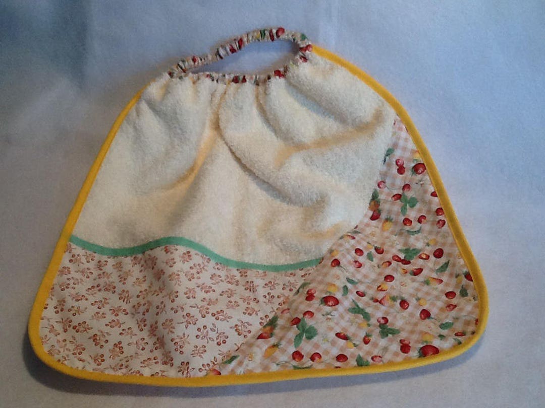 Bib in Sponge and Printed Fabric for Children// Elastic Bib for Nursery ...