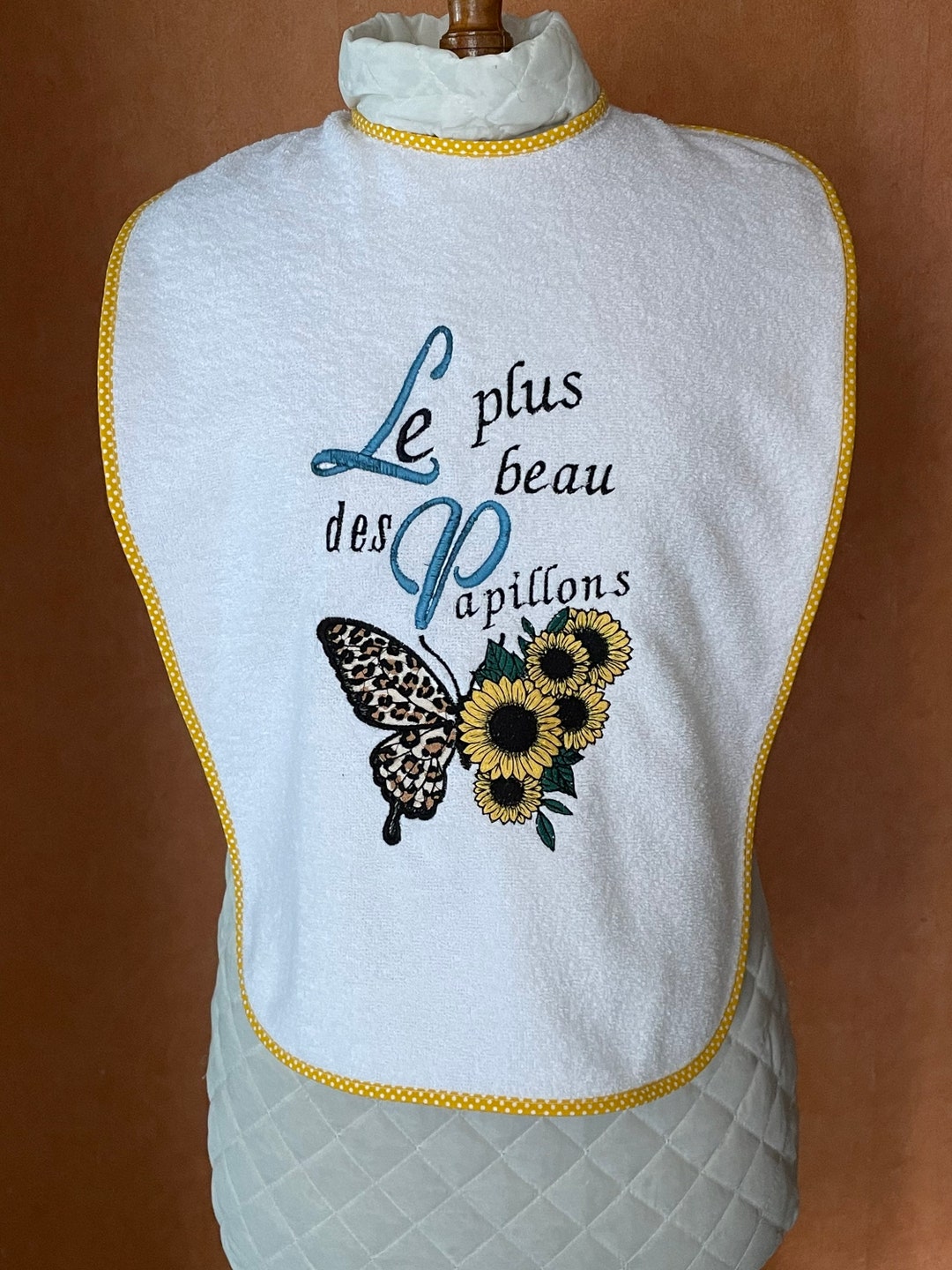 Adult Bib Cotton Terry Cloth White // Adult Napkin //personalized Table ...