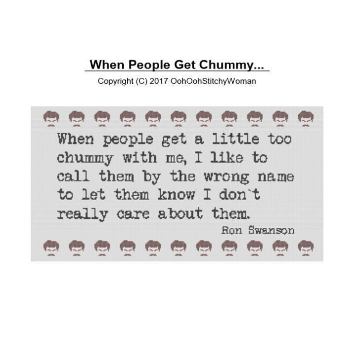 When People Get Chummy...a Ron Swanson Quote - Etsy