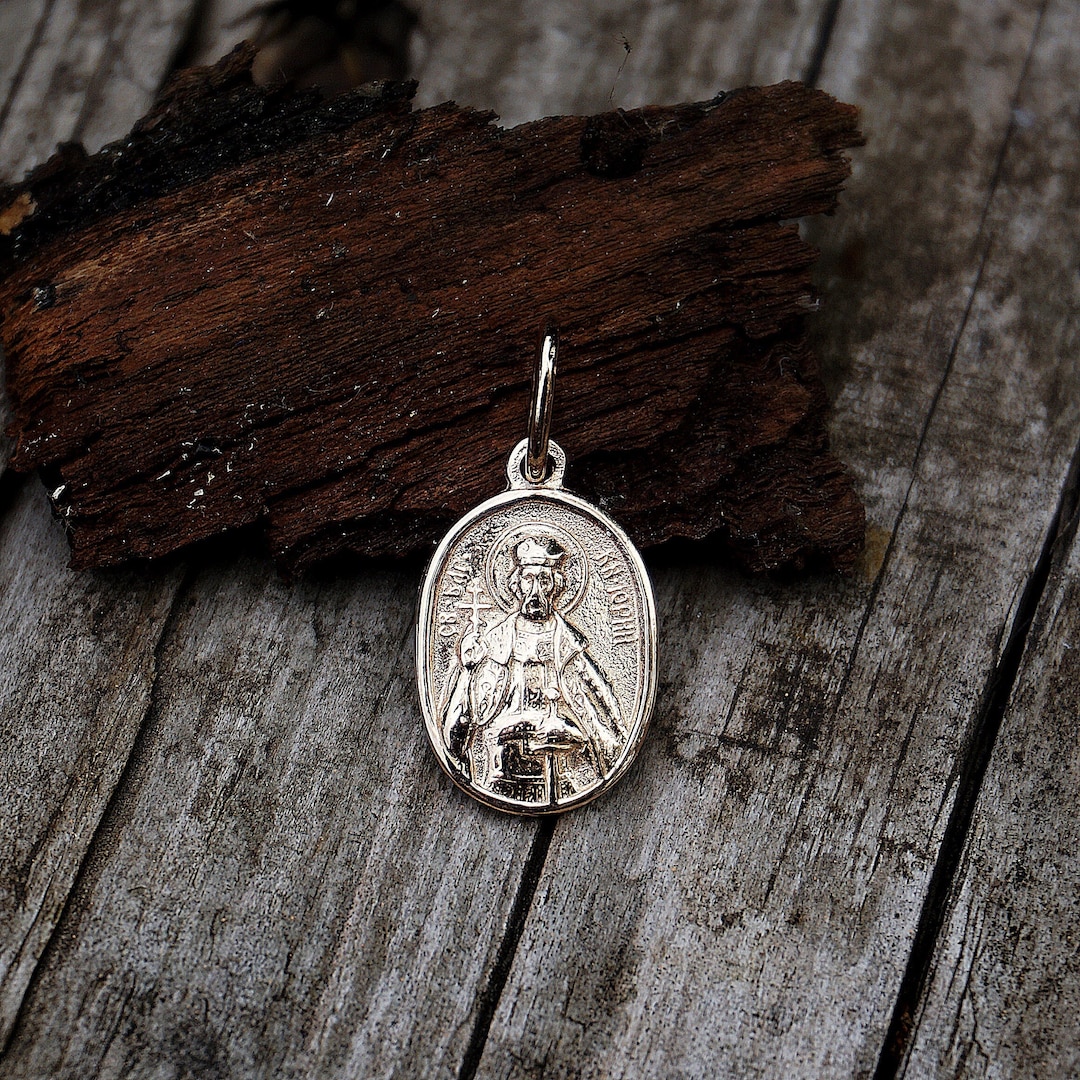 Medallion 14K Solid Gold Saint Nicholas Protect Me, Orthodox Pendant ...