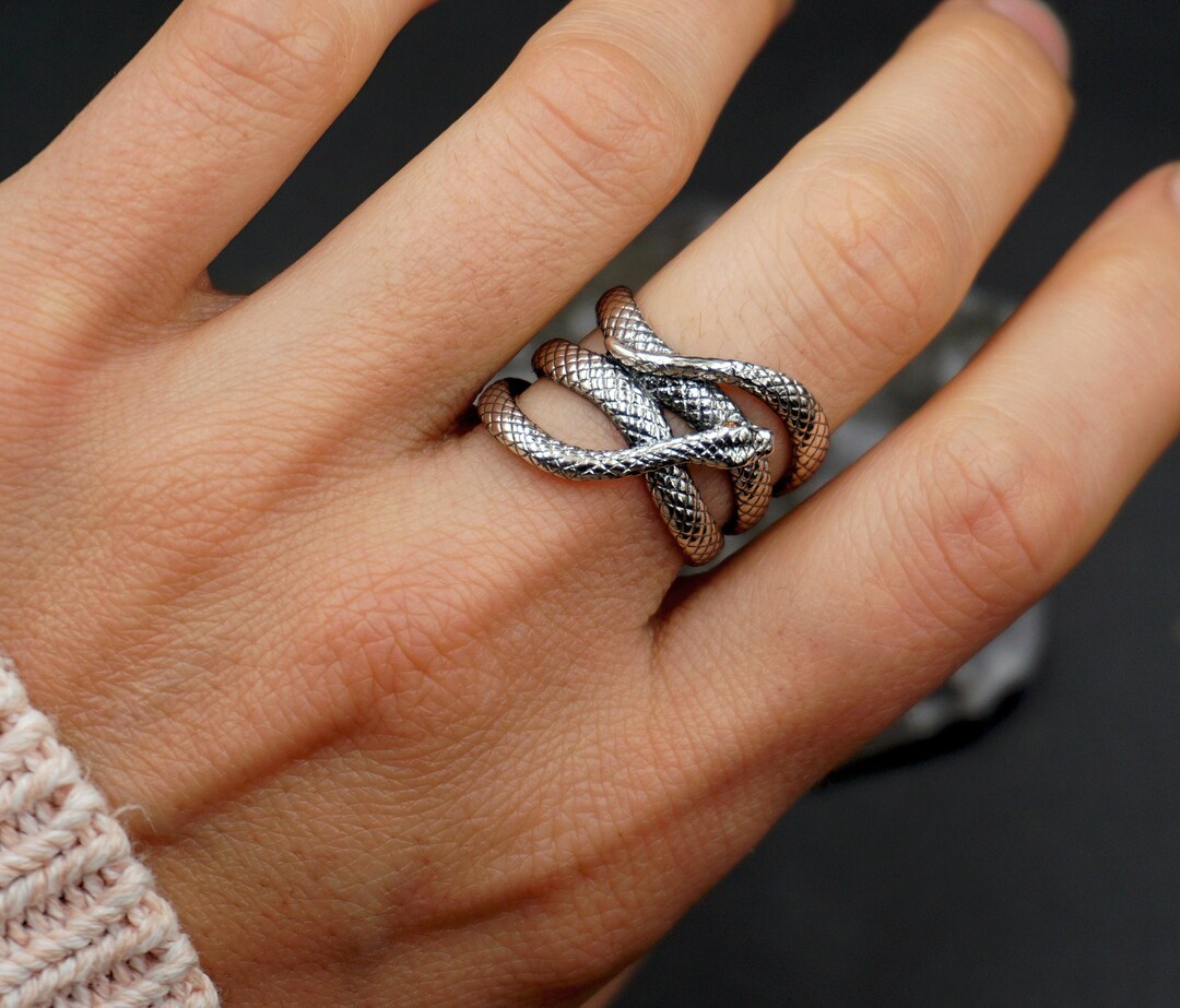 Citrine Snake Ring Sterling Silver Any Sizes - Etsy