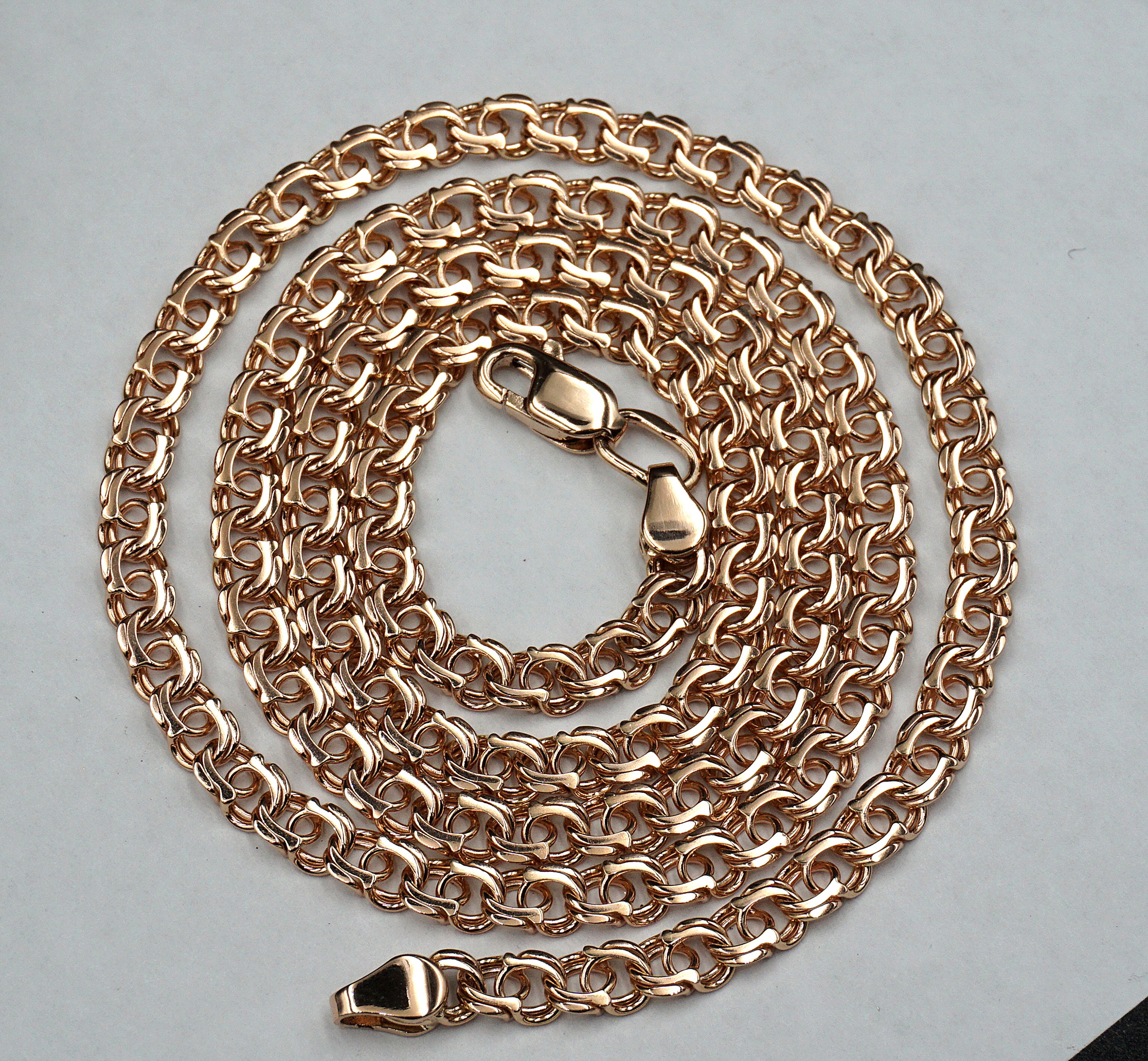 Handmade 14k Rose Gold Byzantine Chain Necklace (4mm) - Etsy