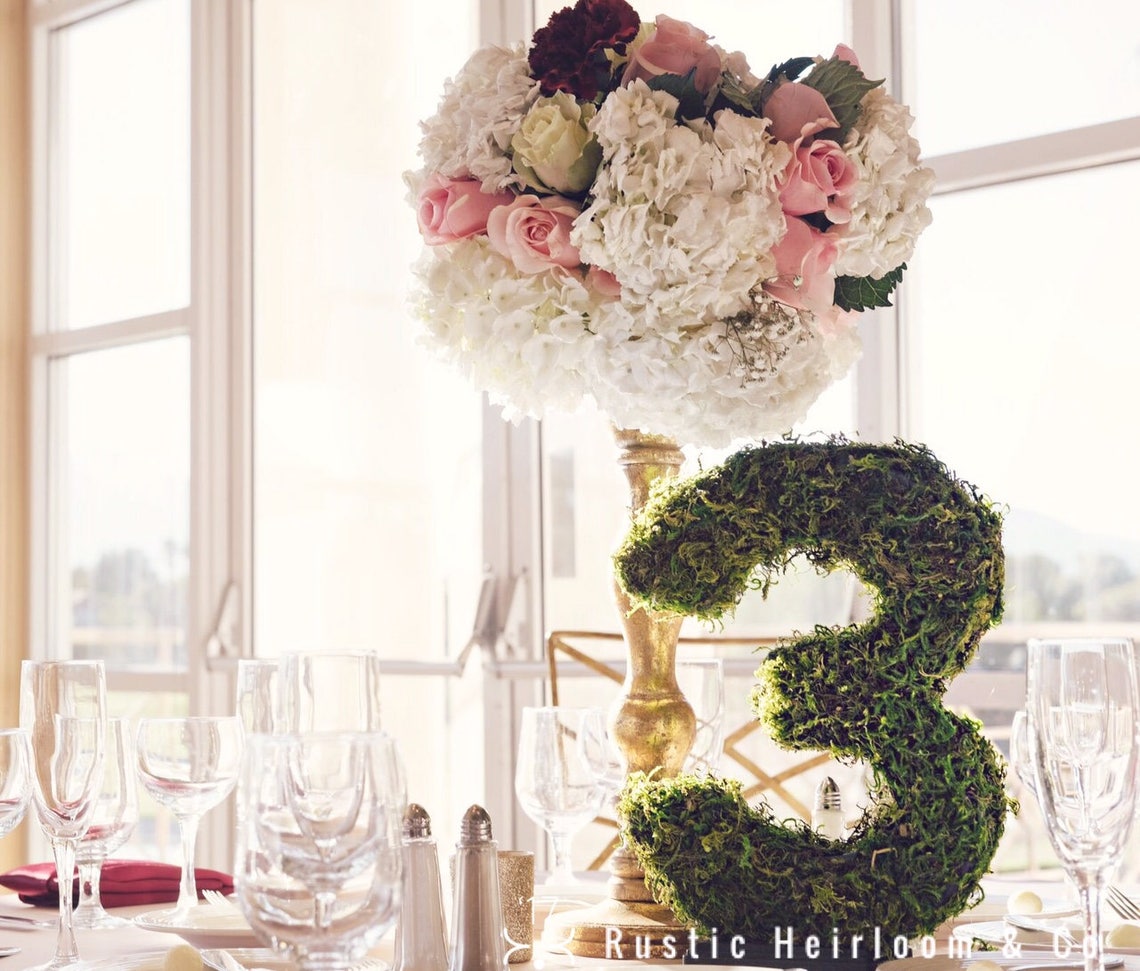 12 Moss Table Numbers Table Numbers Weddings Events Nurseries Woodland ...