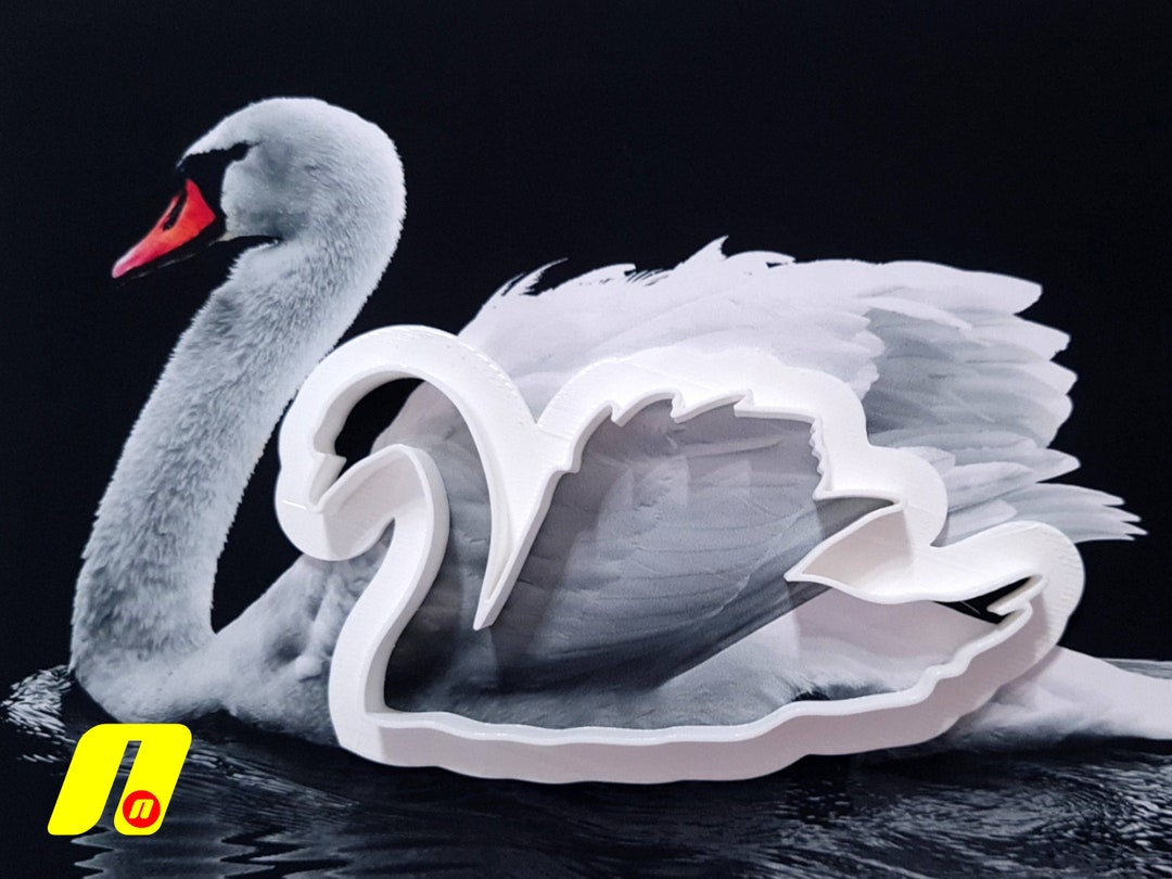 Mute Swan Fondant Cutter Swan Water Fowl White Swan Black - Etsy