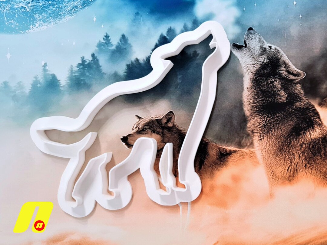 Wolf Howling Fondant Cutter Howling the Moon Nocturnal - Etsy