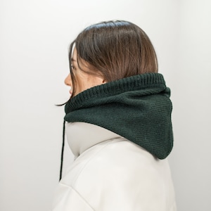 Merino Wool Knitted Hood, Warm Women Wool Hood Helmet, Winter Cowl Hood ...