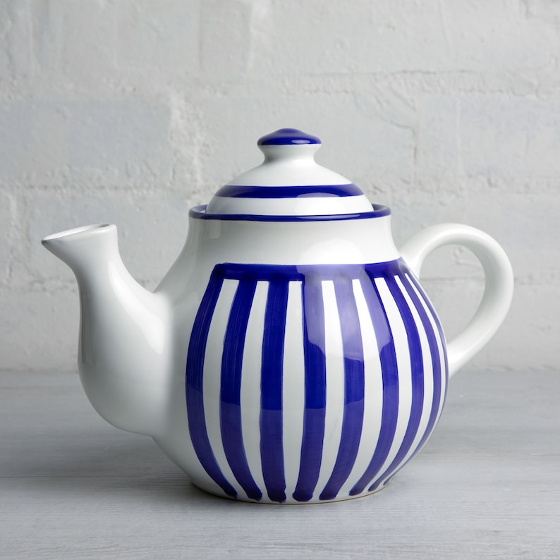 Ceramic Teapot Handmade Pottery Tea Pot Extra Large Navy - Etsy