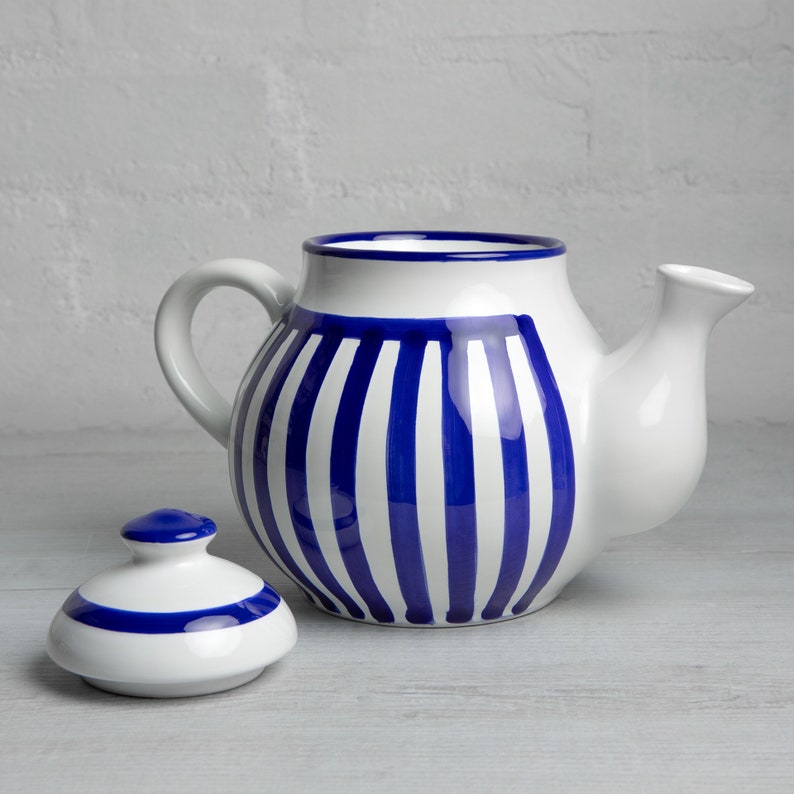 Ceramic Teapot Handmade Pottery Tea Pot Extra Large Navy - Etsy