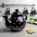 Black Ceramic Teapot Handmade Pottery Tea Pot Extra Large - Etsy