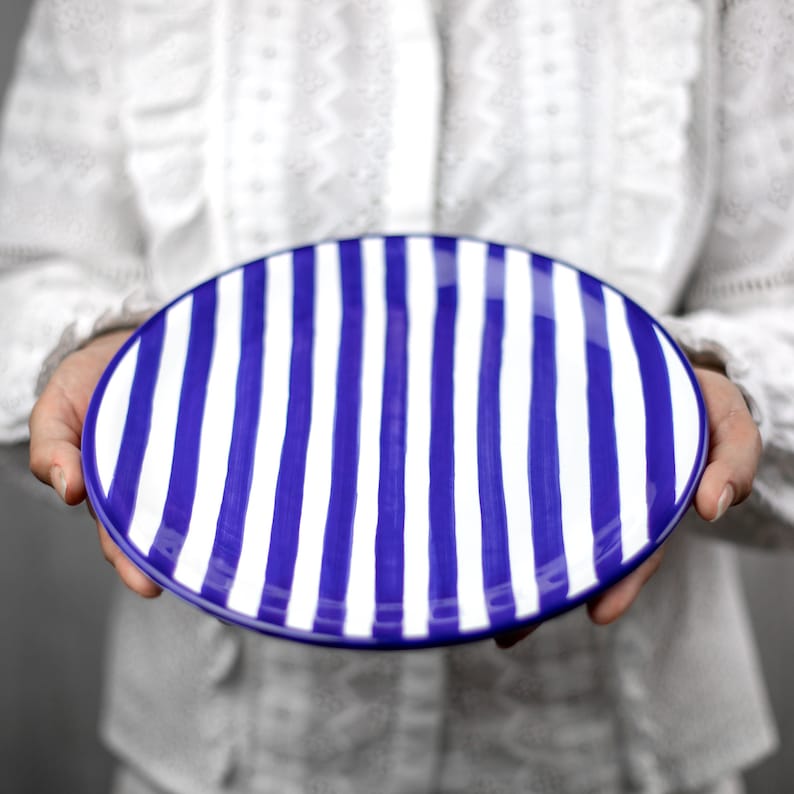 Ceramic Dinner Plate | Decorative Plate | Hand Thrown Stoneware, 10 ...