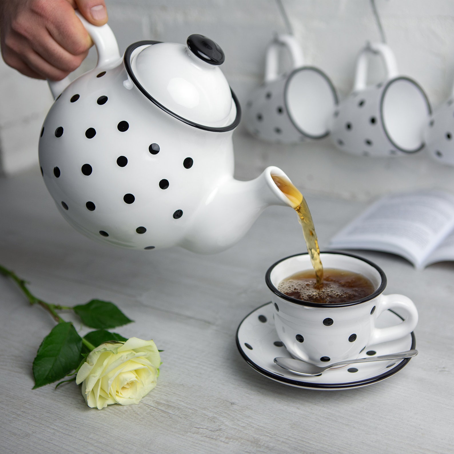 White Ceramic Tea Set Teapot SET for FOUR Large Teapot Milk - Etsy UK