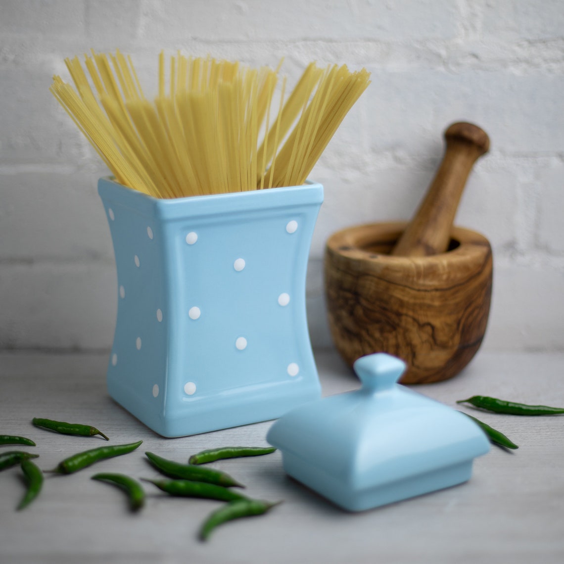 Blue Cookie Jar Kitchen Canister Decorative Ceramic - Etsy