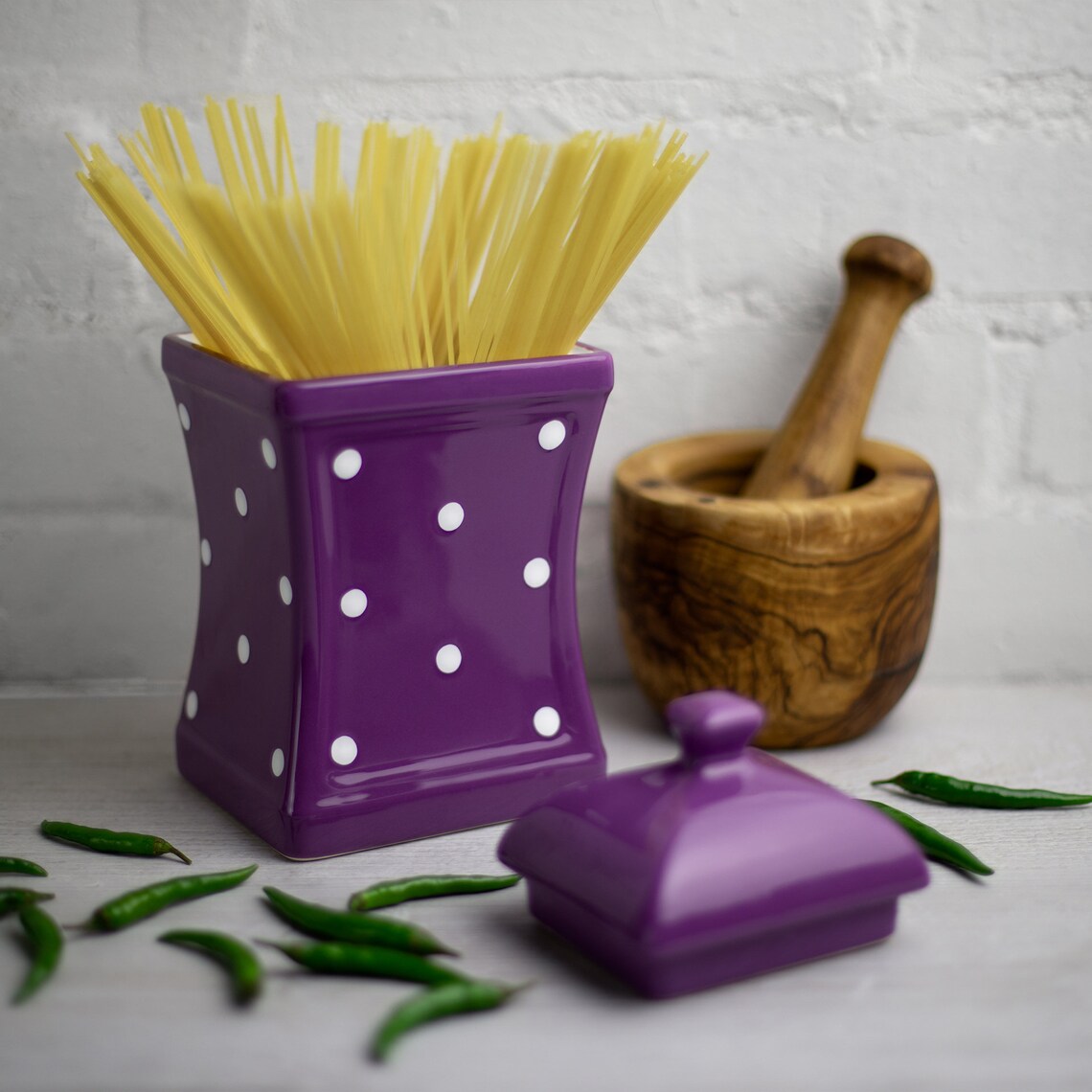 Purple Cookie Jar Kitchen Canister Decorative Ceramic | Etsy