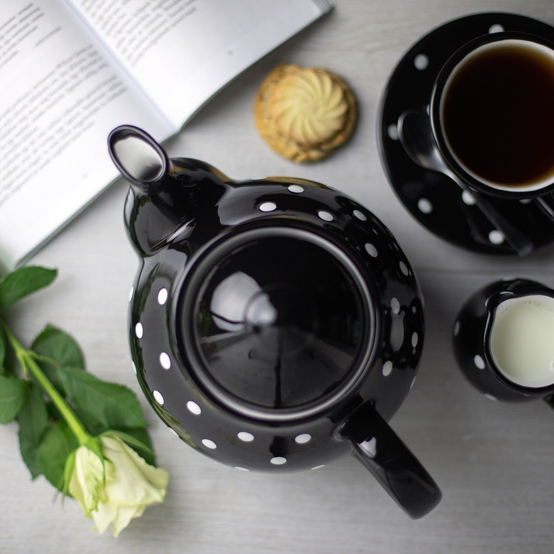 Black Ceramic Teapot Handmade Pottery Tea Pot Extra Large | Etsy