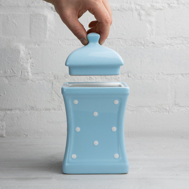 Blue Cookie Jar Kitchen Canister Decorative Ceramic - Etsy