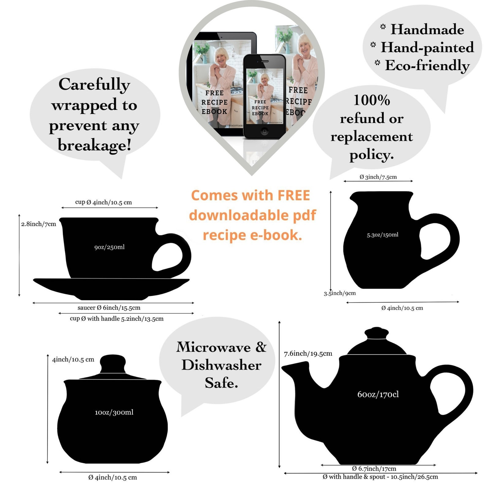 Green Ceramic Tea Set Teapot SET for FOUR Large Teapot Milk | Etsy