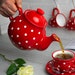 Red Ceramic Teapot Handmade Pottery Tea Pot Extra Large With - Etsy