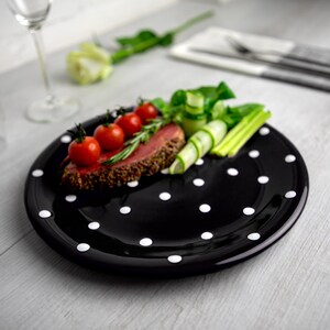 Dinnerware Set | Pottery Dinnerware | Handmade Ceramic Black and White ...