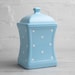 Blue Cookie Jar Kitchen Canister, Decorative Ceramic Handmade White ...