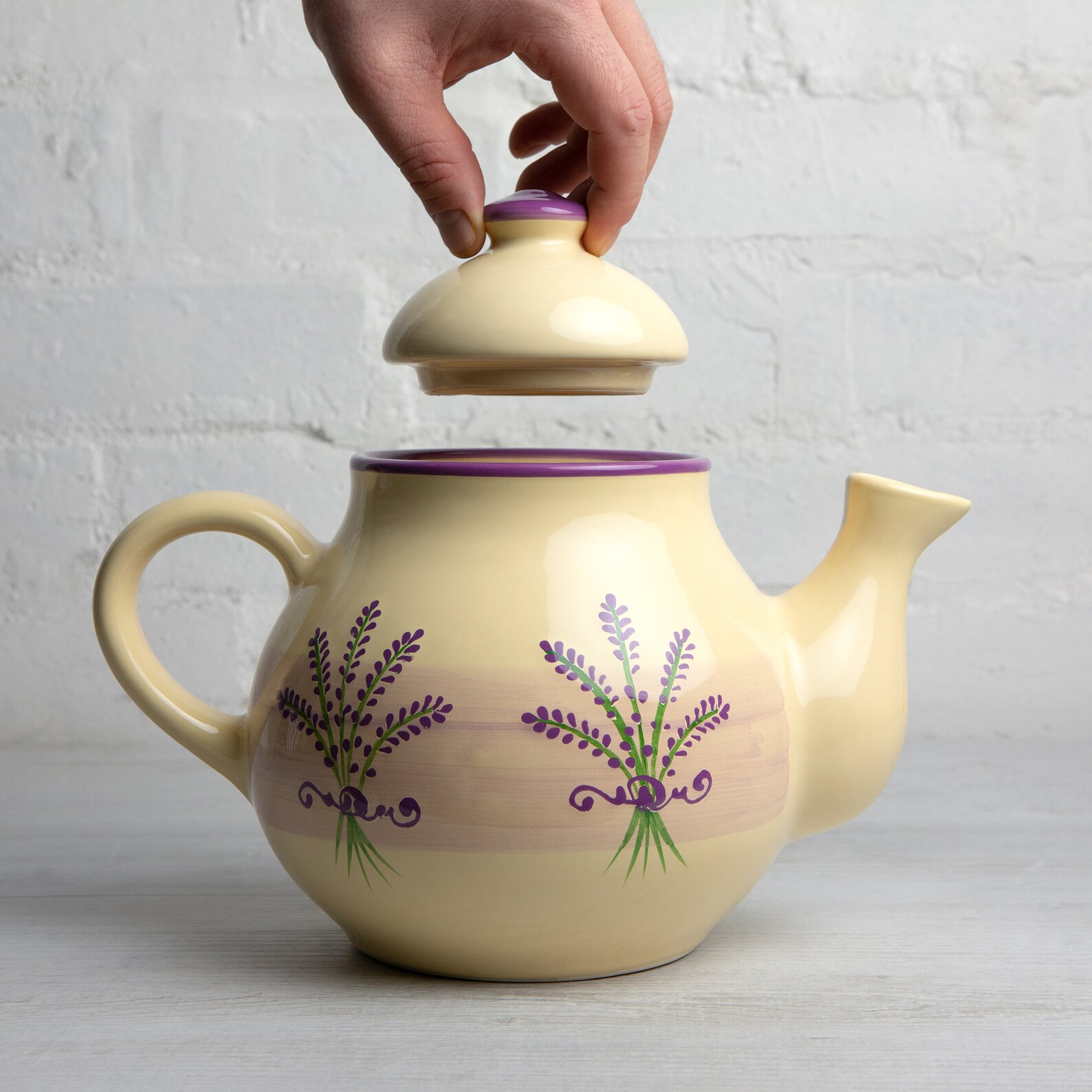 Handmade Lavender Floral Teapot, Large Ceramic Stoneware, Housewarming ...