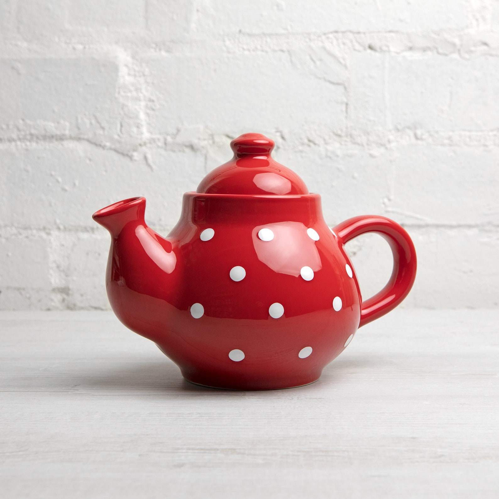 Red Ceramic Teapot, Handmade Pottery Tea Pot, for 1-2 CUP With White ...