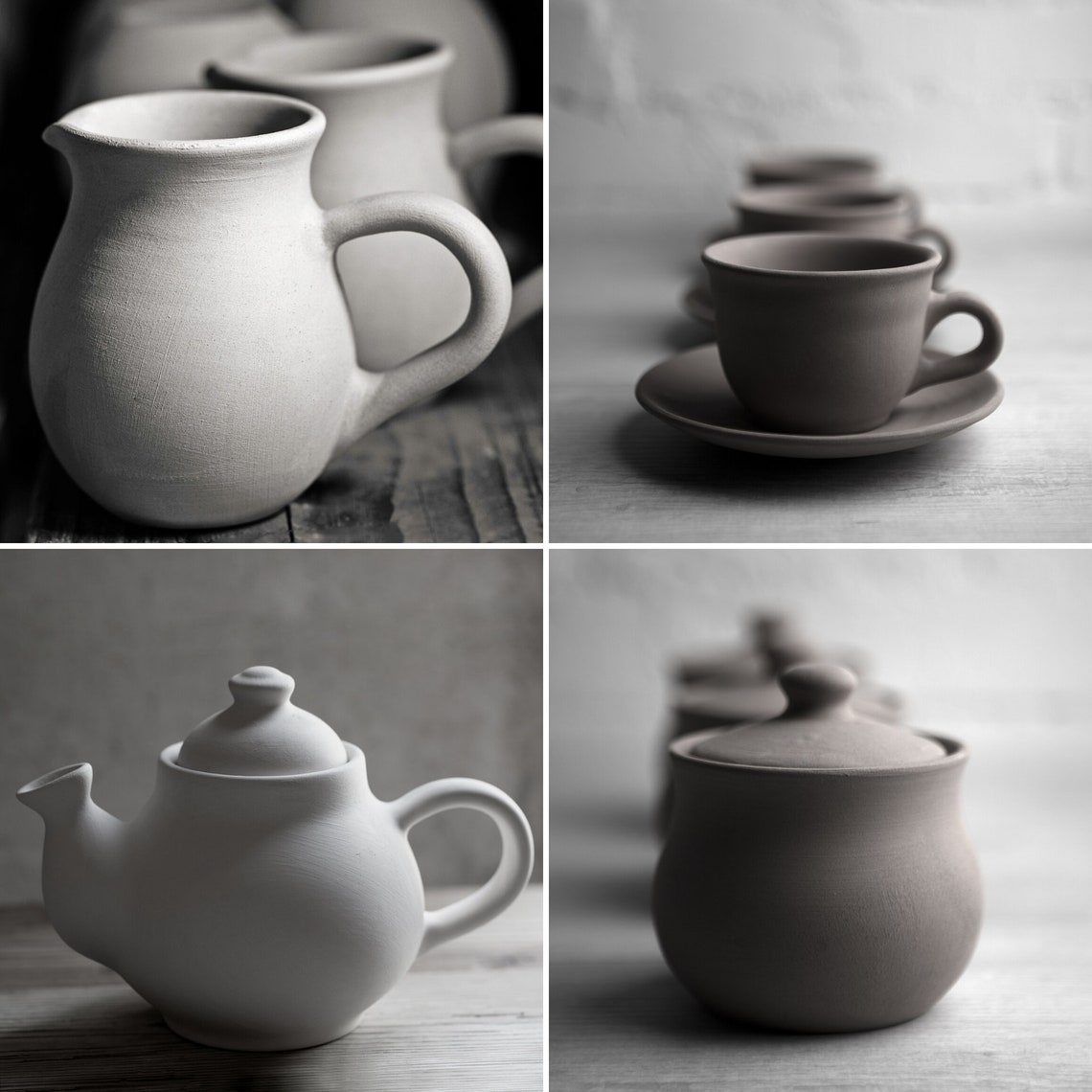 White Ceramic Tea Set Handmade Teapot SET for TWO Teapot - Etsy